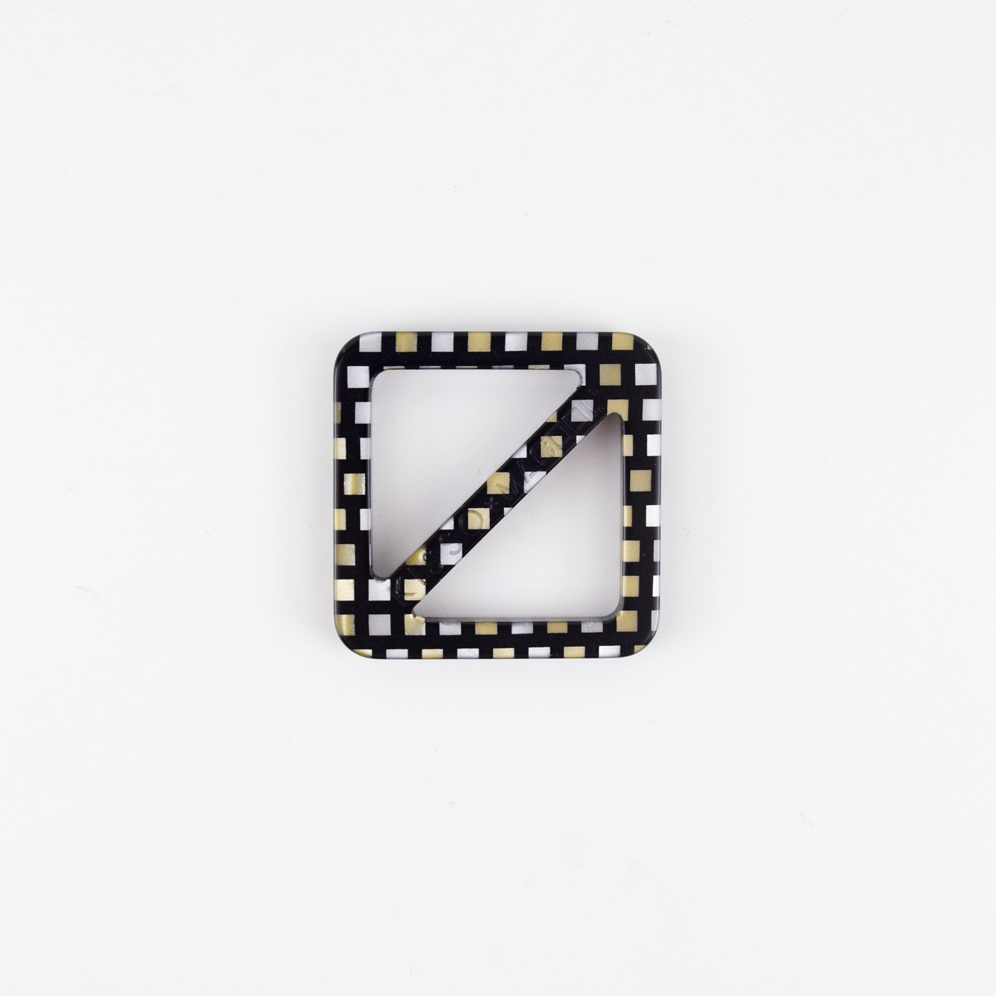 [MACOOL × KISSO]Scarf Buckle スカーフバックル 四角（370 black raden）
